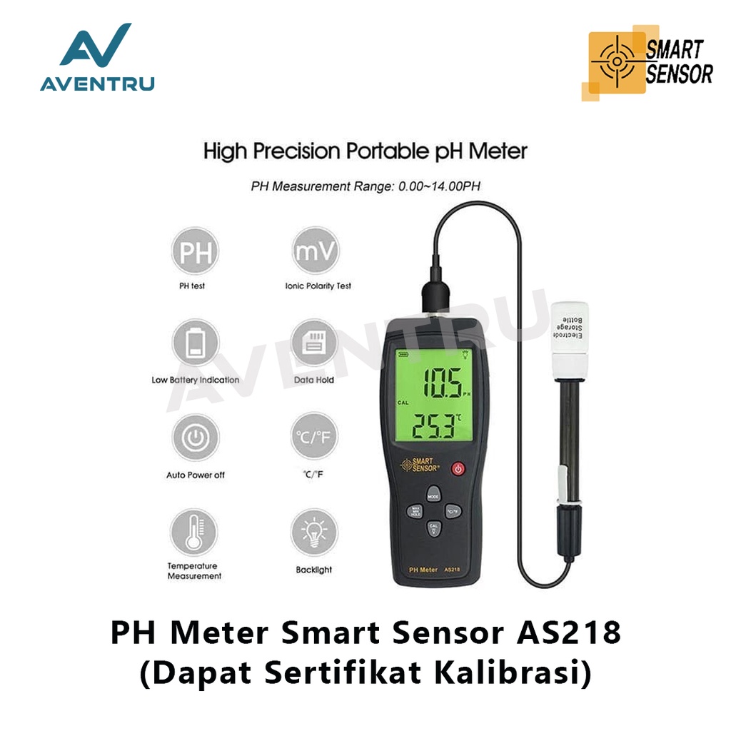 Jual PH Meter Smart Sensor AS218 Calibration Certificate Tester ...