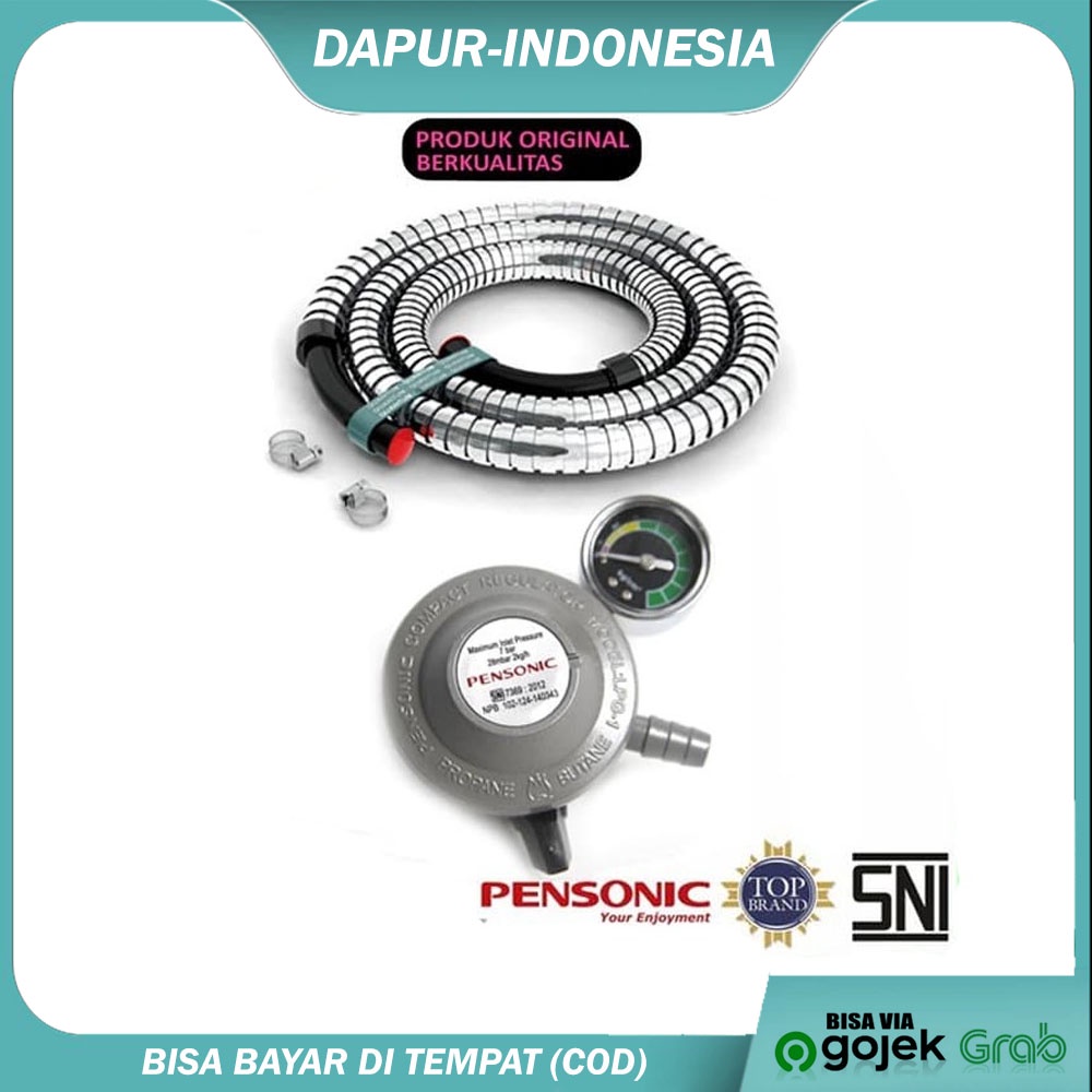 Jual Paket Selang Gas & Regulator Pensonic Meter SNI LPG-1 Tekanan ...