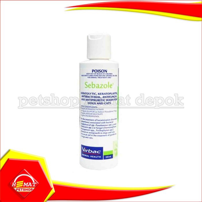 Jual Shampo jamur Virbac Sebazole kucing anjing 250 ml scabies ringworm ...
