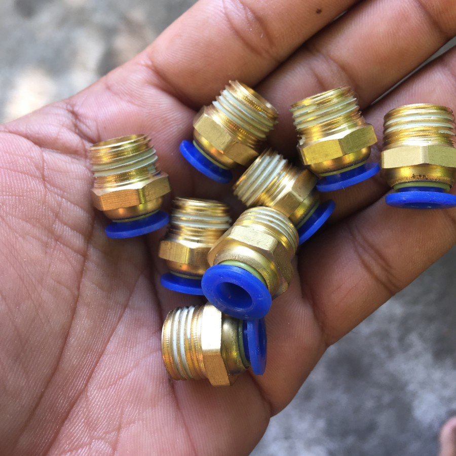 Jual Neple nepel conector pneumatic fitting ulir 1/4 selang 6mm ...