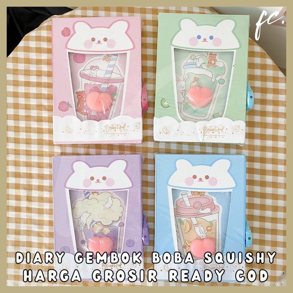 Jual Buku Diary Jurnal Gembok Privasi Surat + Mini Squishy Kertas Motif ...
