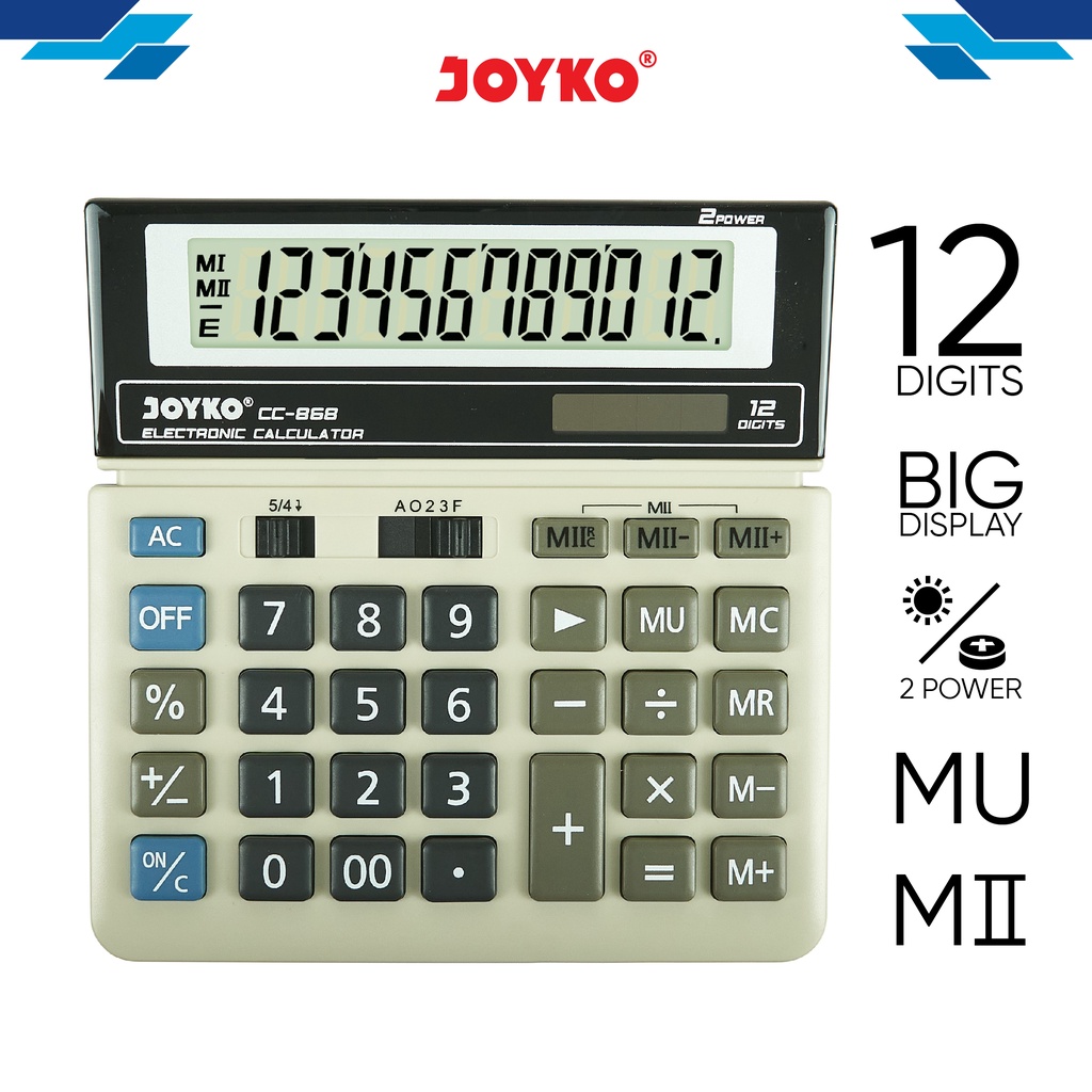 Jual JOYKO Calculator Kalkulator CC-868 12 Digits | Shopee Indonesia