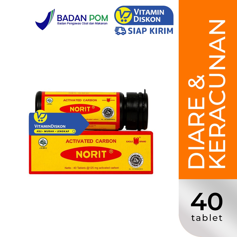 Jual Cap Lang Norit 40 Tab | Untuk Mengobati Keracunan Makanan, Diare ...
