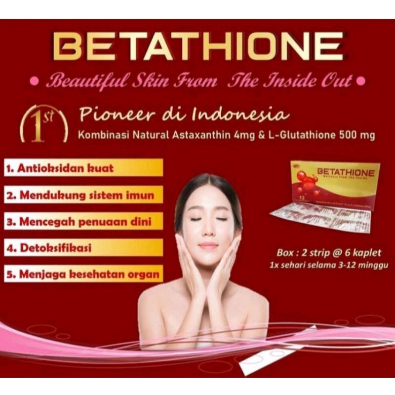 Jual Betathione (Glutathione 500mg + Astaxanthin 4mg) supllement dan ...