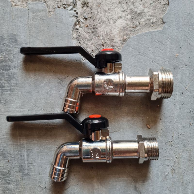 Jual Keran Kran Air Gagang Hitam / Kran Air Bola 2 Arah 1/2 Inch ...