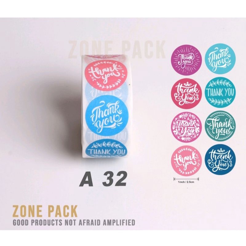 Jual Stiker Label Tulisan Thank You | Stiker Packing | Stiker Craft ...