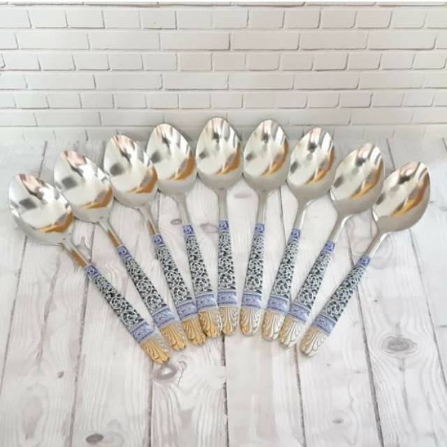 Jual SENDOK MAKAN STAINLESS BATIK (1 PACK)/SENDOK LUSINAN/SENDOK MURAH ...