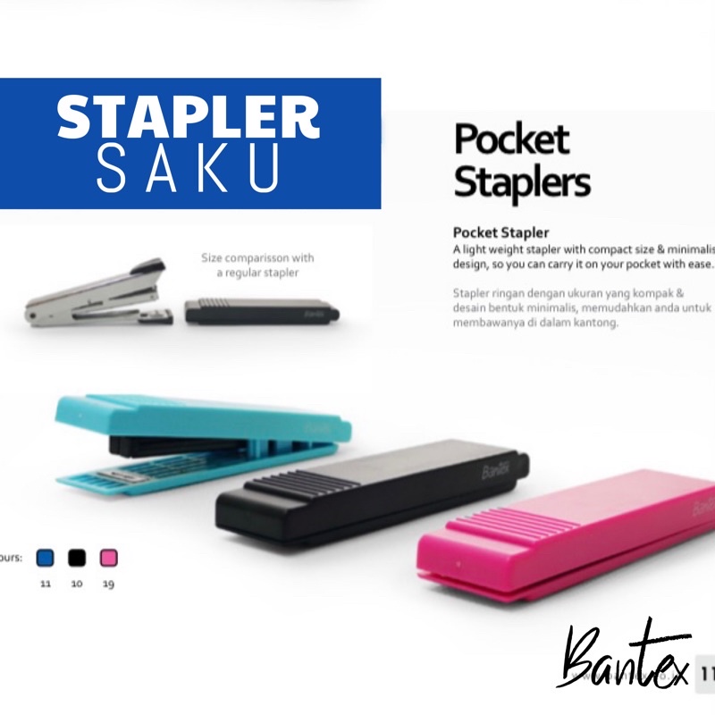 Jual POCKET STAPLER BANTEX 9332 | STAPLES SEDANG | PENJEPRET KERTAS ...
