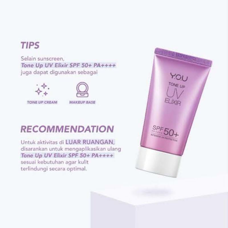 Jual Krim YOU Tone Up UV Elixir SPF 50+ (40ml) | Shopee Indonesia