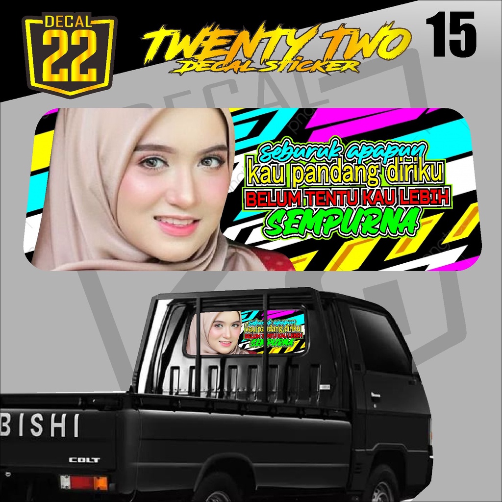 Jual STIKER ONE WAY KACA BELAKANG L300 STIKER PICK UP KODE 08 Podo ...