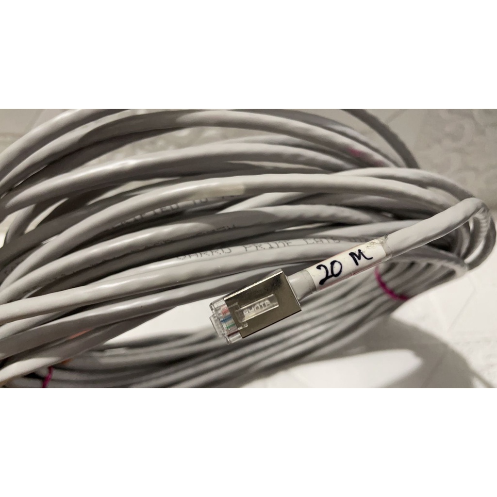 Jual Kabel LAN RJ45 UTP Cat6e merk Varro Panjang 20 Meter Siap Pakai ...