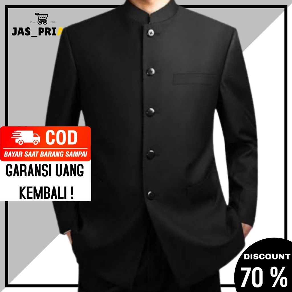 Jual JAS MANDARIN HITAM JAS PRIA JAS FORMAL | Shopee Indonesia