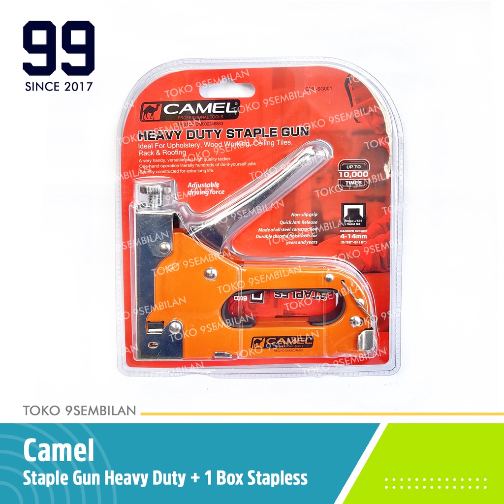 Jual Camel Staples Tembak Heavy Duty 4-14mm Besar Stapler Gun Jok Motor ...