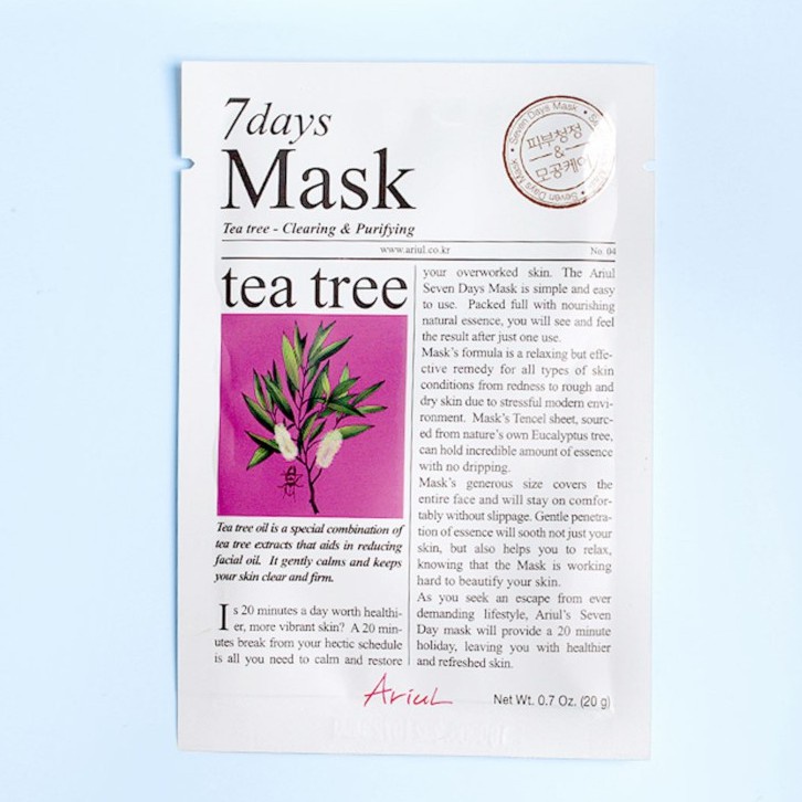 Jual Ariul 7Days Mask / Masker Wajah - Tea Tree Green Tea | Shopee ...