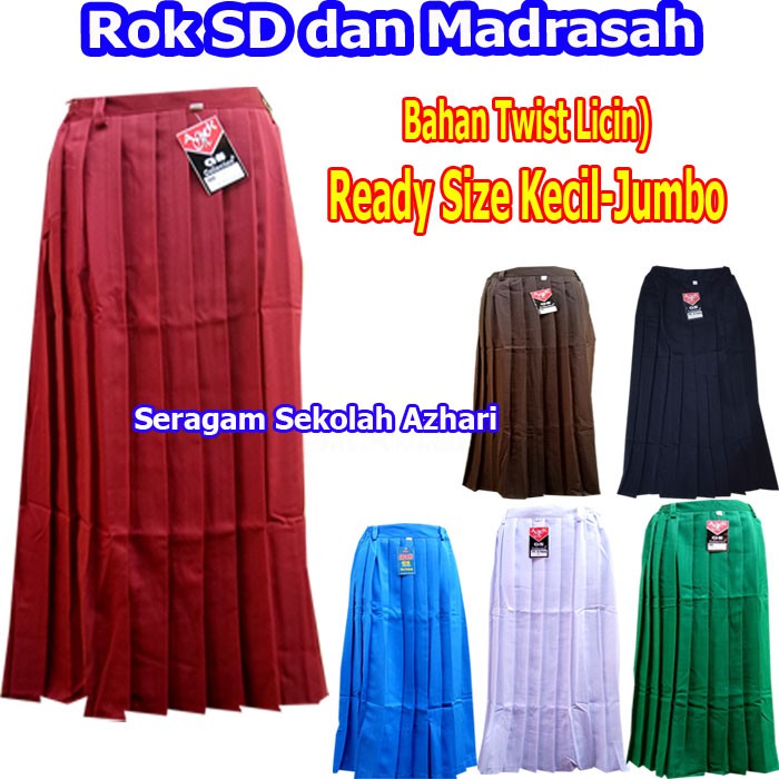 Jual ROK SEKOLAH SD MERAH-ROK SERAGAM SEKOLAH SD MERAH PANJANG-ROK SD ...