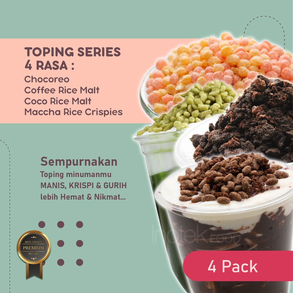 Jual Toping series 4 rasa : Chocoreo, Coffee , Sakura Coco , Maccha ...