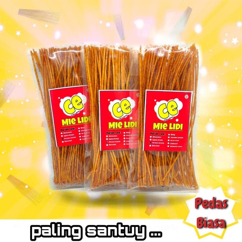 Jual Mie lidi ce rasa pedas biasa cemilan snack lidi lidian milidi ...