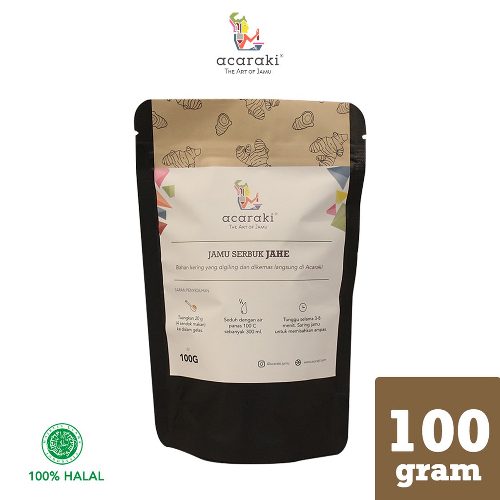 Jual Jamu Serbuk Jahe 100g/ Jahe Blend 100gr/ Coarse Ground Powder ...