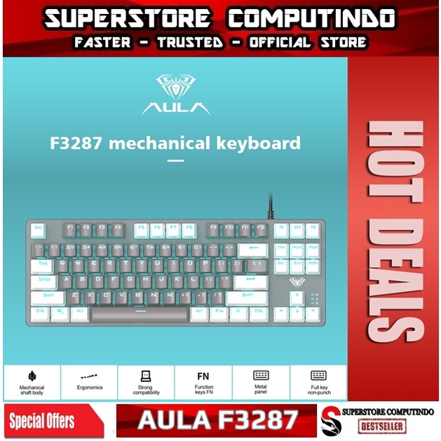 Jual Keyboard Gaming Mechanical AULA F-3287 TKL-AULA F3287 | Shopee ...