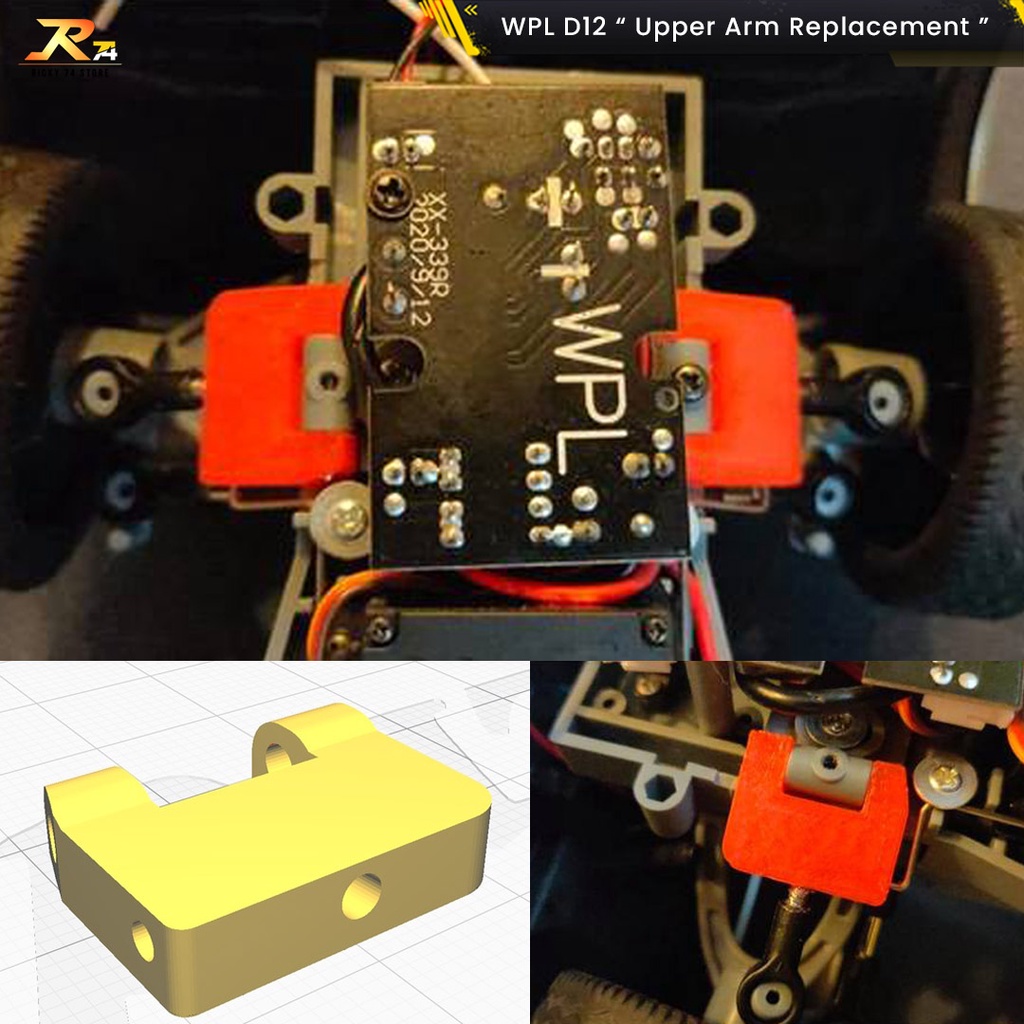 Jual WPL D12 Upper Arm Replacement Skala 1:10 - Accessories RC Drift 3D ...