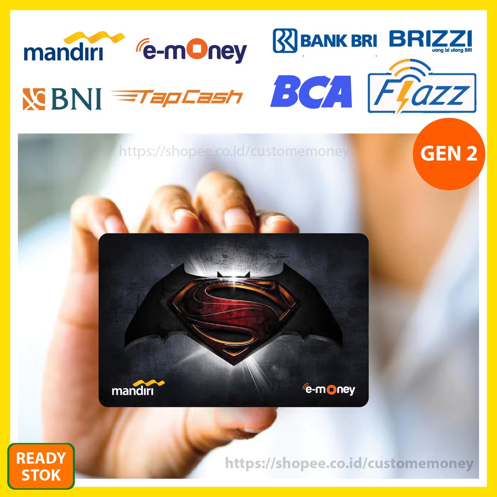 Jual KARTU EMONEY SUPERMAN BATMAN SUPERHERO 29 ETOLL MANDIRI FLAZZ BCA ...
