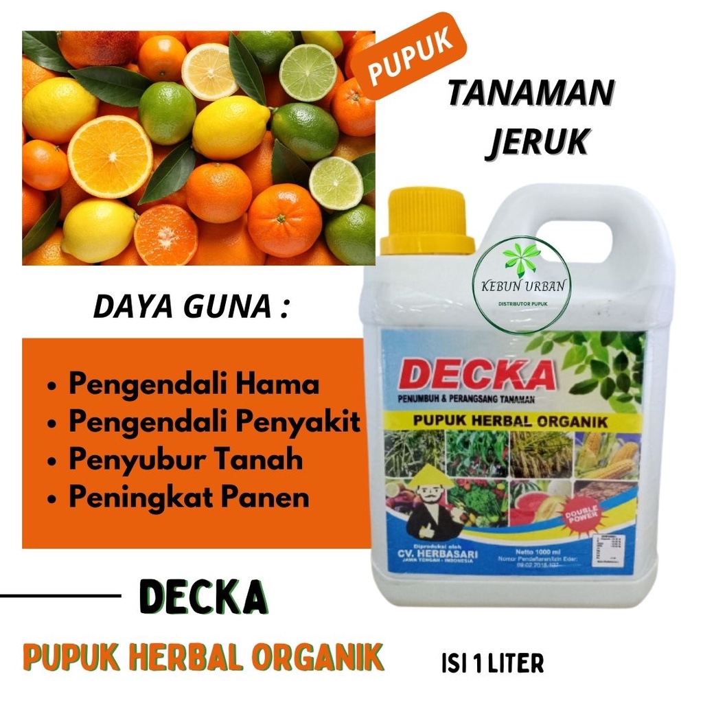 Jual Pupuk Jeruk Cepat Berbuah, Pupuk Organik POC DECKA 1 L Untuk Tanaman Jeruk Bali, Jeruk ...