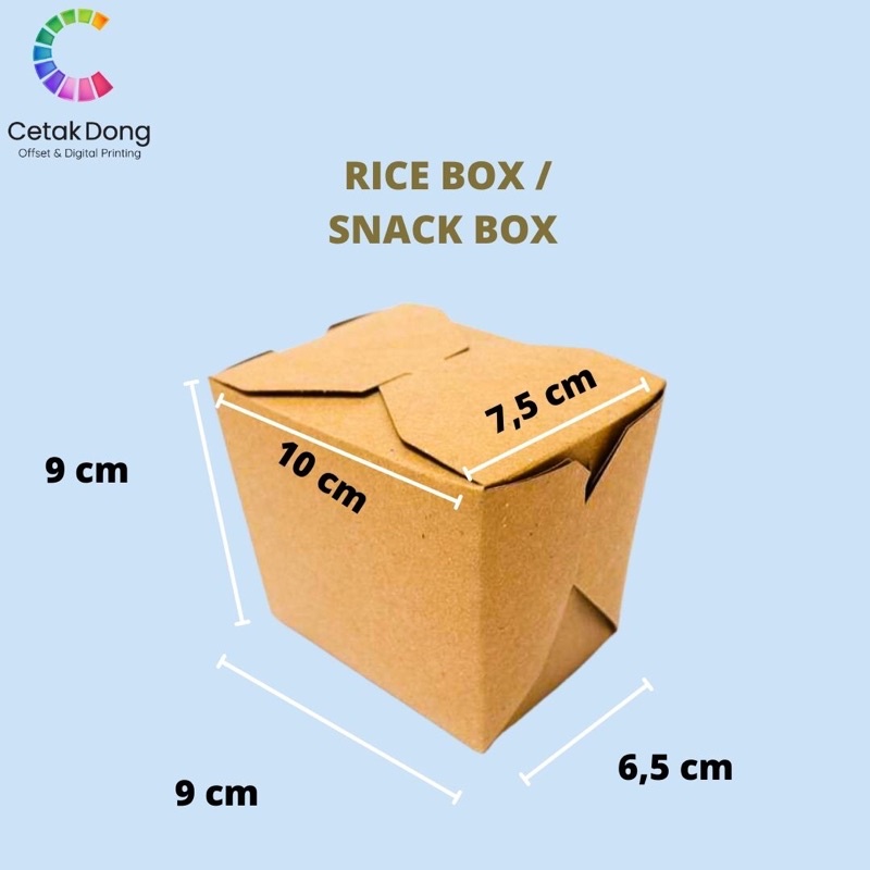 Jual KOTAK RICE BOX / KOTAK SNACK / food pail / paper rice box / lunch ...