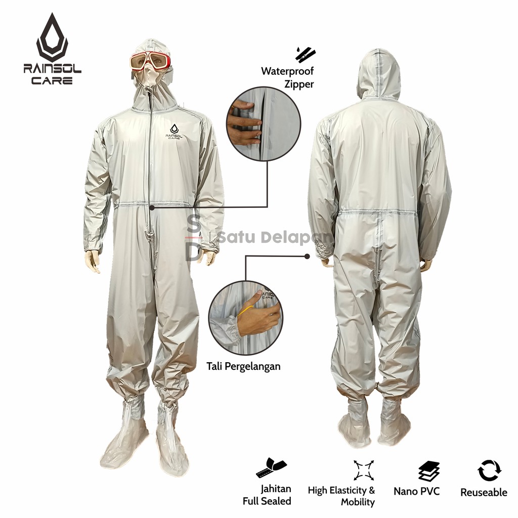 Jual Baju APD | Hazmat Suit Nano PVC | Jas Hujan Rainsol Care REUSEABLE ...