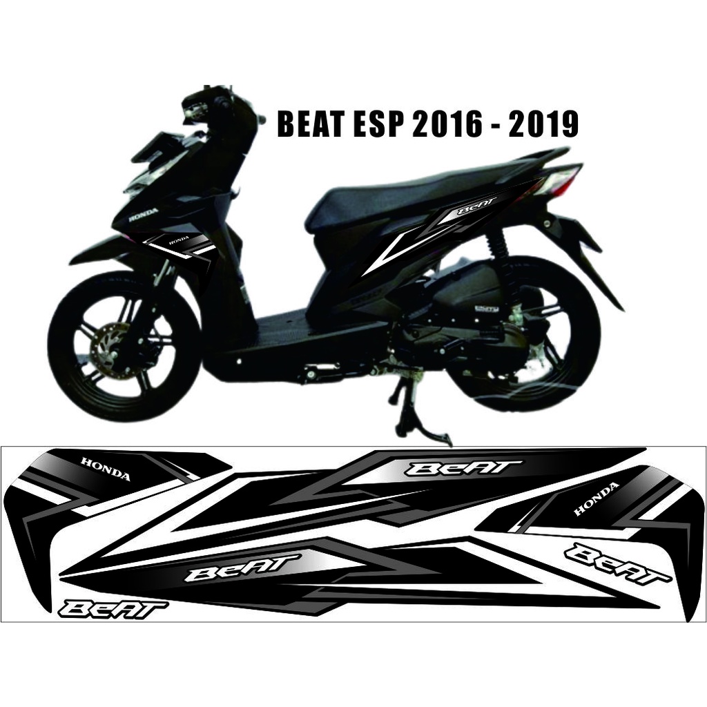 Jual STRIPING VARIASI MOTOR MATIC HONDA BEAT ESP HITAM LIST PUTIH ABU ...