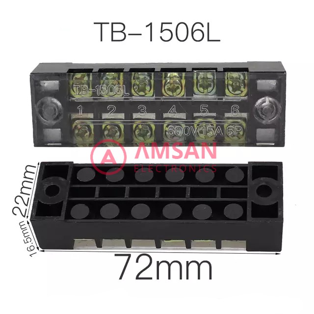 Jual Terminal Block TB 1506 1508 1510 blok 15A 6P 8P 10P 6 8 10 Pole | Shopee Indonesia