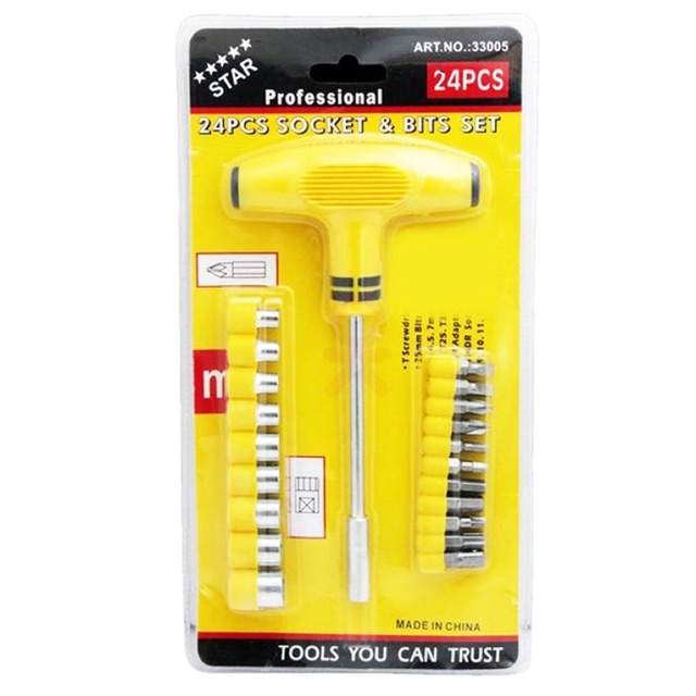 Jual Obeng dan kunci T Five Star 24pcs Socket & Bits Set | Shopee Indonesia