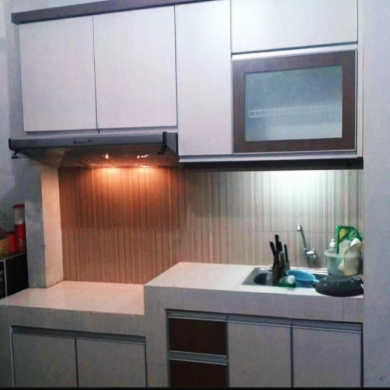 Jual kitchenset ukuran minimalis custom 2m x 2m bahan kayu blocteak ...