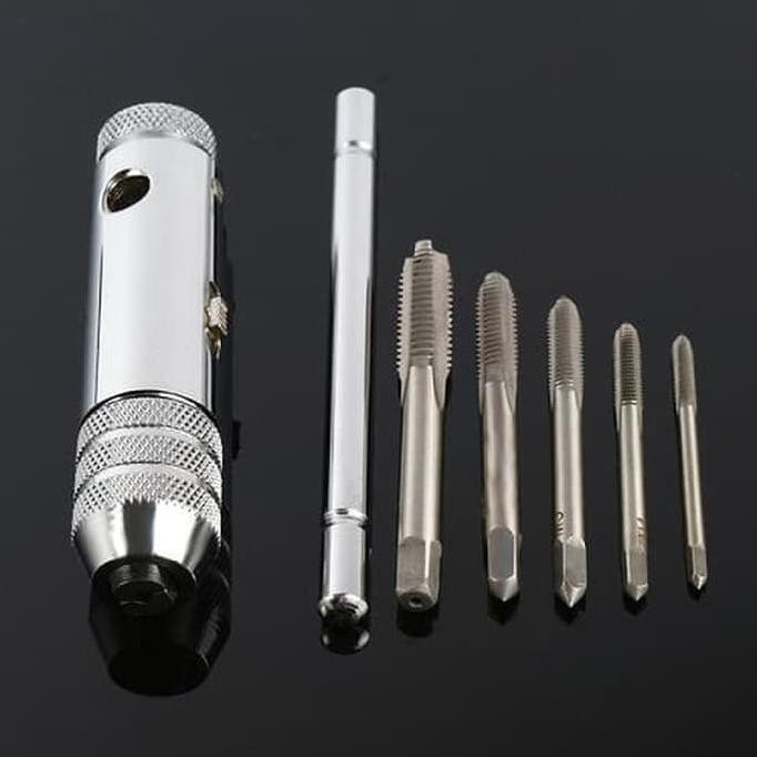 Jual Hand Tap Drill Tapping Tool Set + Mata M3-M8 Pembuat Lubang Baut ...