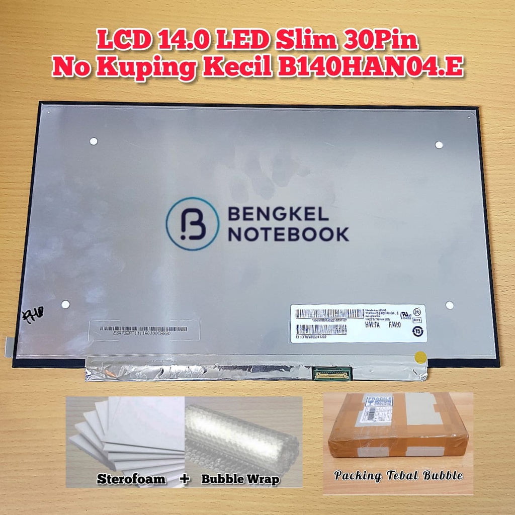 Jual LCD 14.0" LED Slim 30pin No Kuping Frame Kecil N140HCA-EAE ...