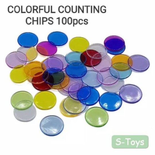 Jual Montessori Colorful Transparan Counting Chips 100pcs Math Toy Alat ...