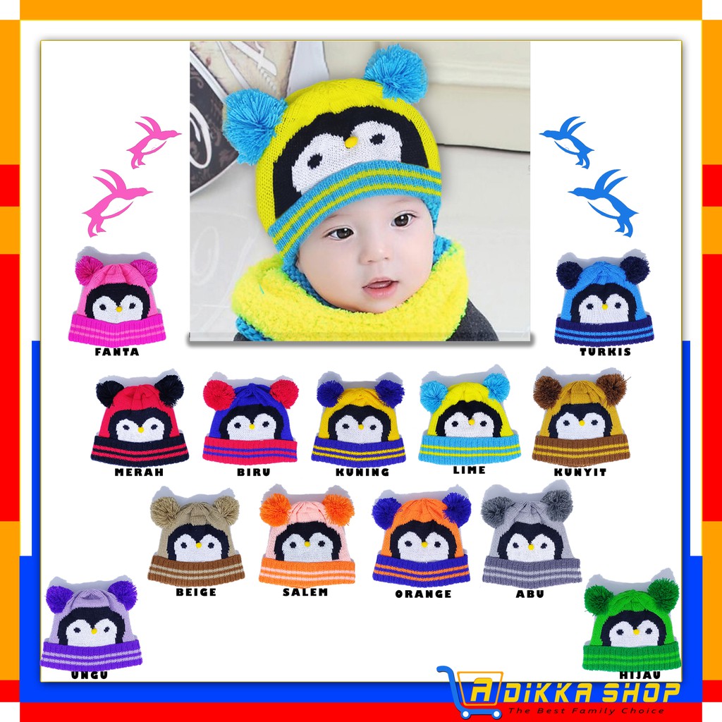 Jual Topi Kupluk Pompom Karakter / Kupluk Bayi Lucu / Kupluk Anak Imut ...