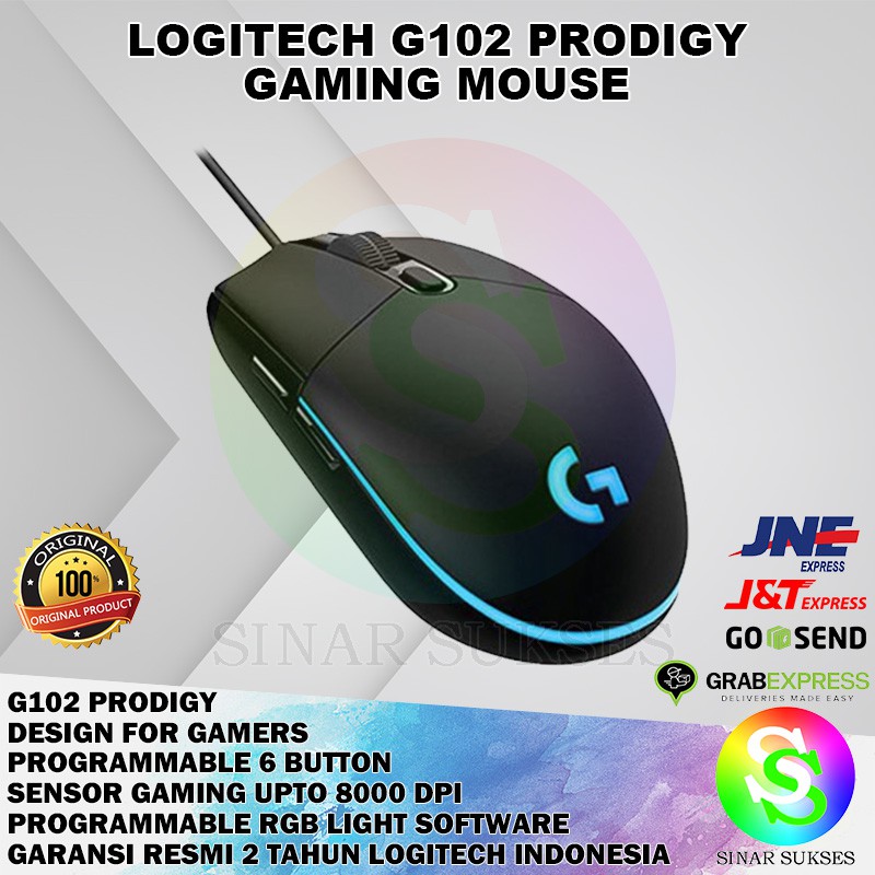 Jual LOGITECH G102 PRODIGY GAMING MOUSE GARANSI 2 TAHUN MURAH | Shopee Indonesia