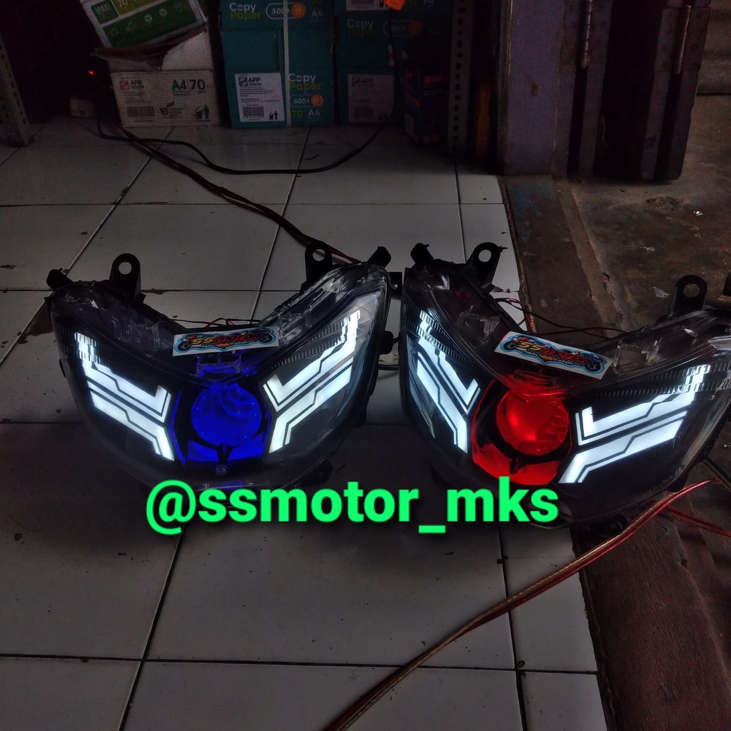 Jual HEADLAMP LAMPU DEPAN UTAMA CUSTOM LAZY BILED PROJECTOR PROJIE AES TURBO SE NON LASER ...