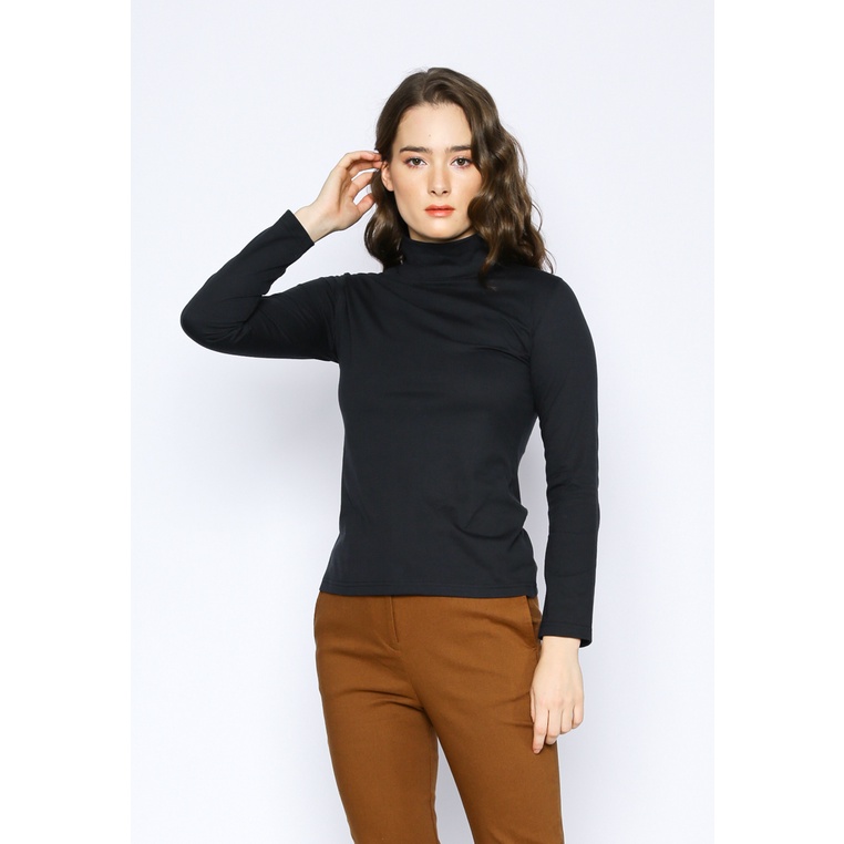 Jual VALINO LADIES Kaos Kerah Turtle Neck Wanita Hitam - D-AEGF01-B9 ...