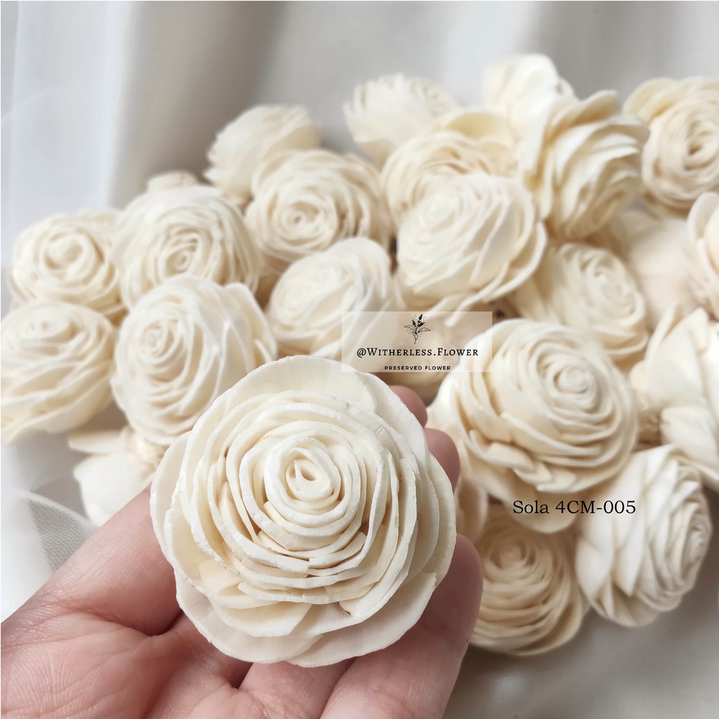 Jual 5 PCS Bunga Sola Wood Flowers 4 CM / Bunga Kayu | Shopee Indonesia