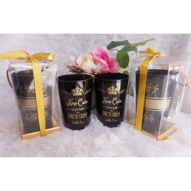 Jual Gelas hitam tinggi 10 cm souvenir kaca aesthetic pernikahan ulang ...