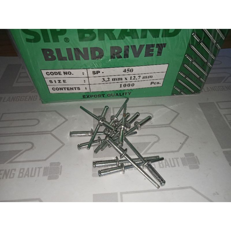 Jual 10 PCS SIP BLIND RIVET SP 450 / Paku Rivet 3,2 X 12,7 mm | Shopee ...