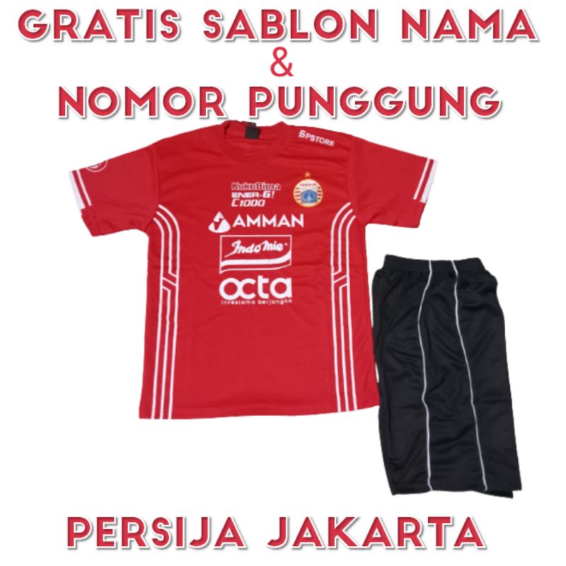 Jual Setelan Jersey baju kaos bola anak anak kids Persija Jakarta bonus sablon nama dan nomor ...