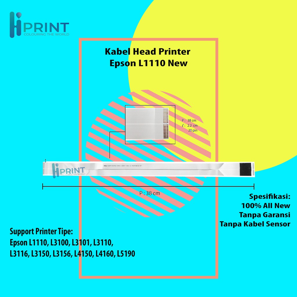 Jual Kabel Head Epson L3210 L1110 L3100 L3101 L3110 L3116 L3150 L3156 ...