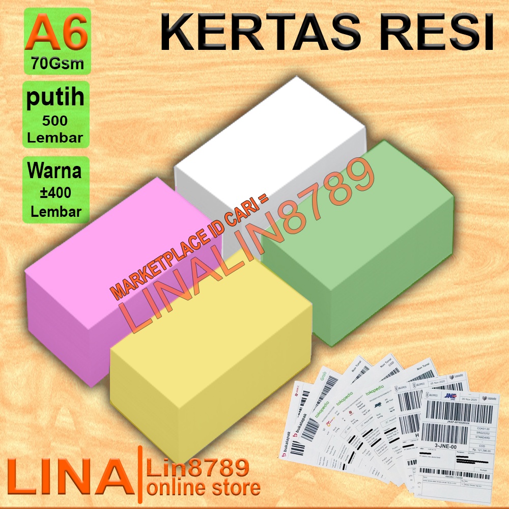 Jual KERTAS HVS A6 70GR| KERTAS PRINT RESI | KERTAS RESI ONLINE WARNA ...