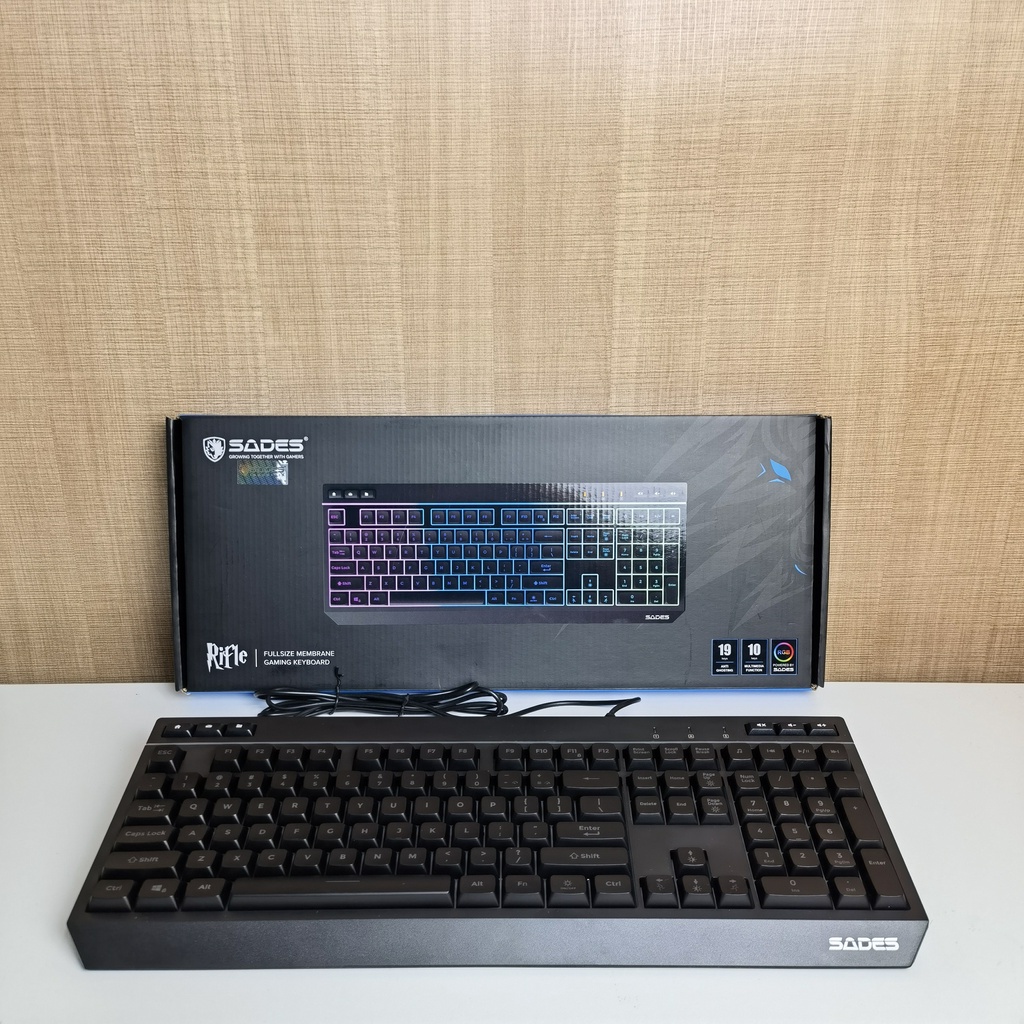 Jual Sades Rifle Membrane Gaming Keyboard Full Size | Shopee Indonesia