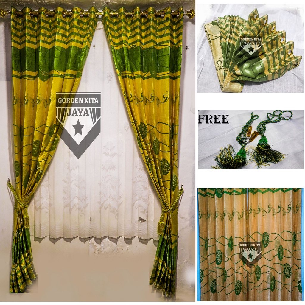 Jual Hordeng Gorden Blackout Motif Batik Embos Model Flocking Bludru ...