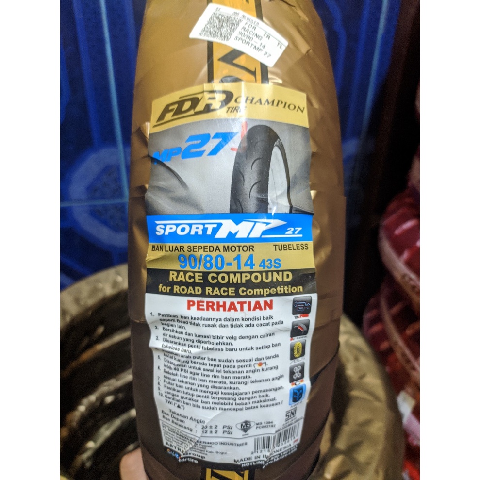 Jual Ban motor fdr mp27 90 80 14 ban motor fdr ring 14 ban motor matic ...