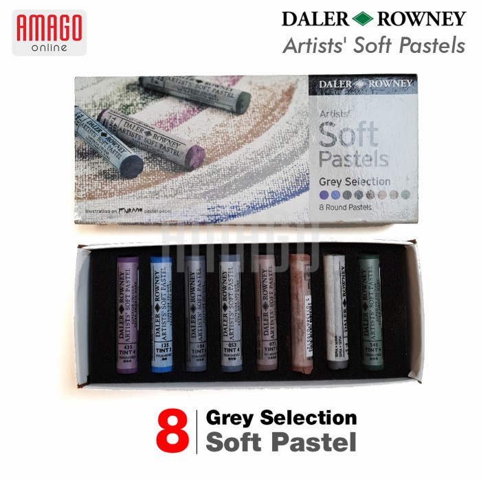 Jual DALER-ROWNEY Artists Soft Pastels Set - 8 Colours - GREY Selection ...
