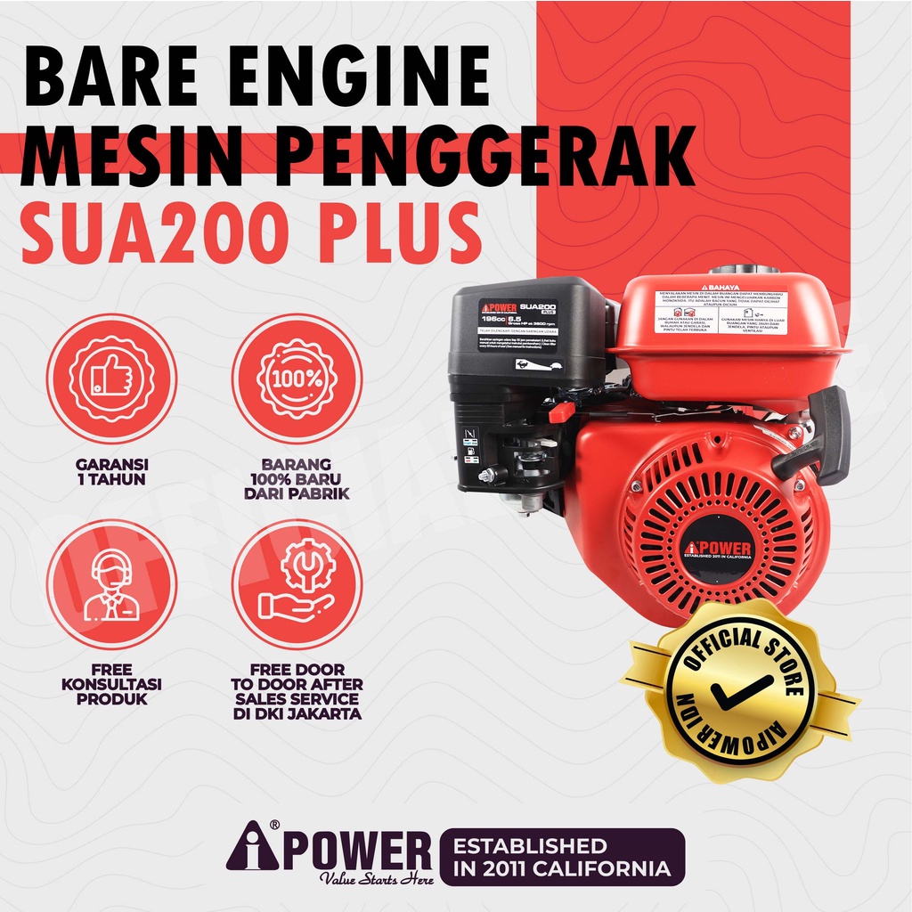 Jual AIPOWER BARE ENGINE DAN MESIN PENGGERAK SUA-200 PLUS | Shopee ...